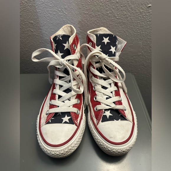 Converse | Shoes | Converse All Stars Red White And Blue Hi Tops W6 M4 ...